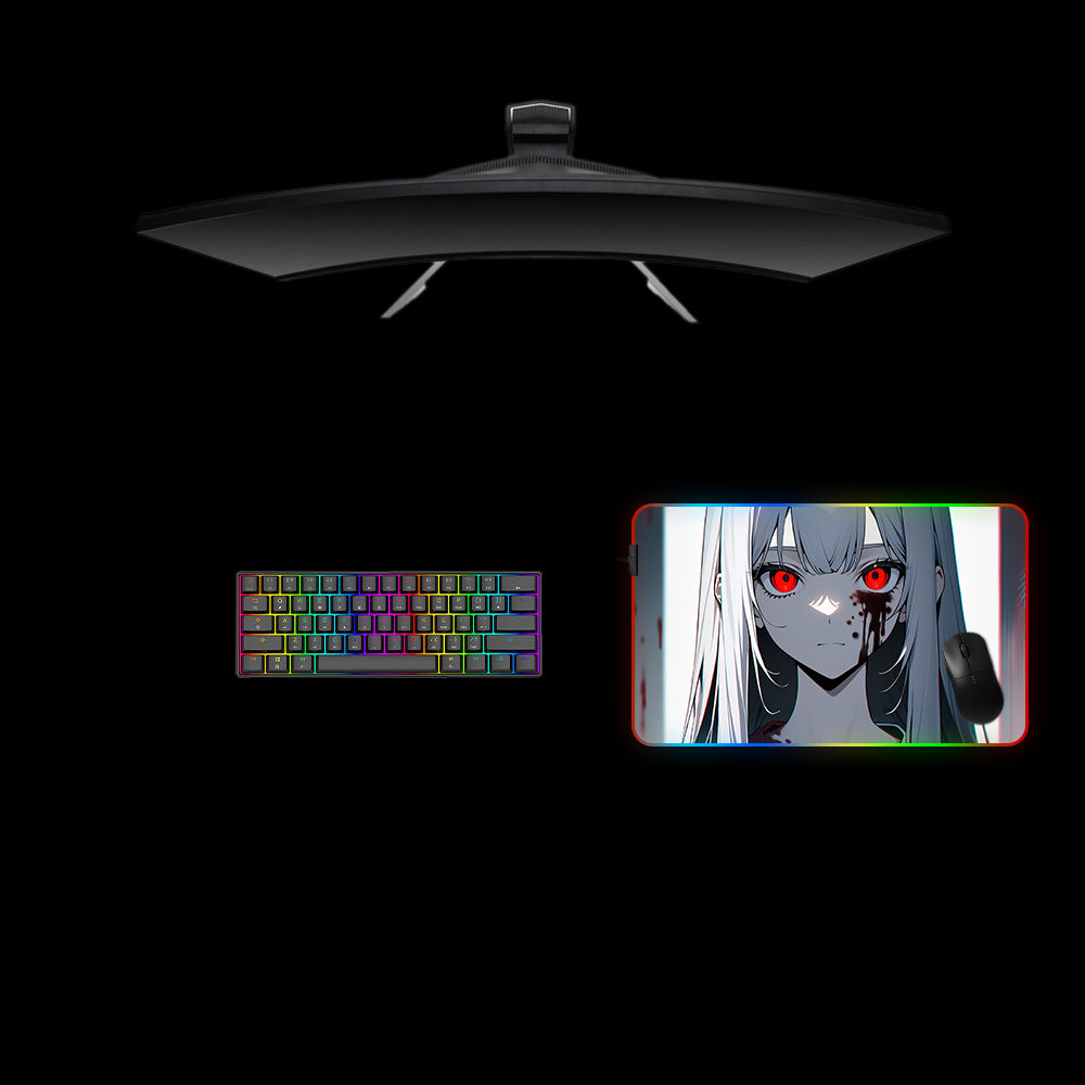 Red Eyed Anime Girl Design M Xxl Size Rgb Gaming Mouse Pad 9289