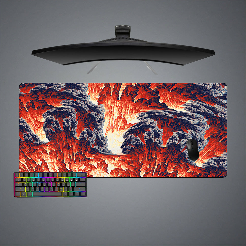 Abstract Fire & Smoke Design M-XXL Size Gaming Mouse Pad