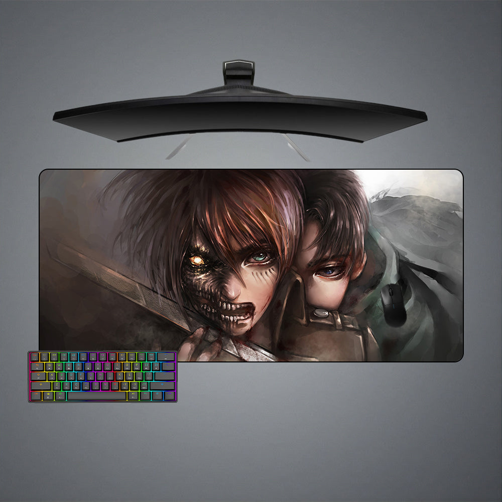 Attack on Titan Eren, Levi Design Mousepad XL Size Desk Mat