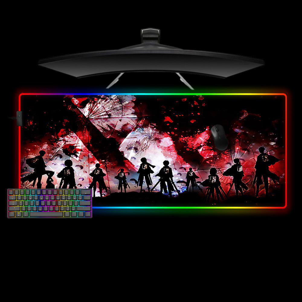 Attack on Titan Shatter Design RGB Mousepad XL Size Desk Mat