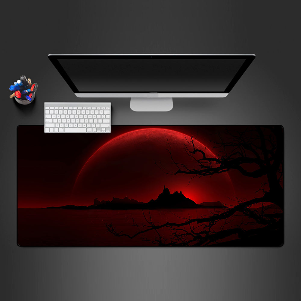 Blood Moon Design Large Size Mouse Pad, Computer Desk Mat