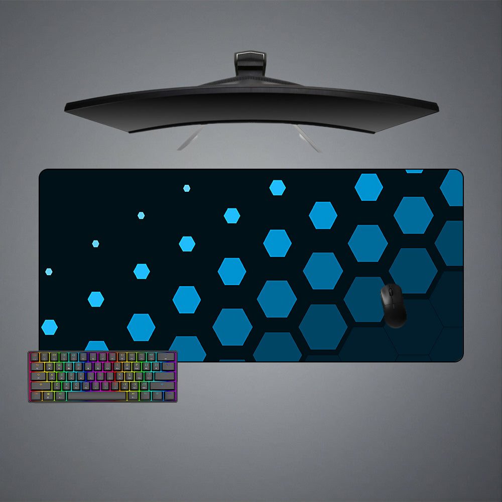 Blue Hex Spots Design M-XXL Size Gaming Mouse Pad
