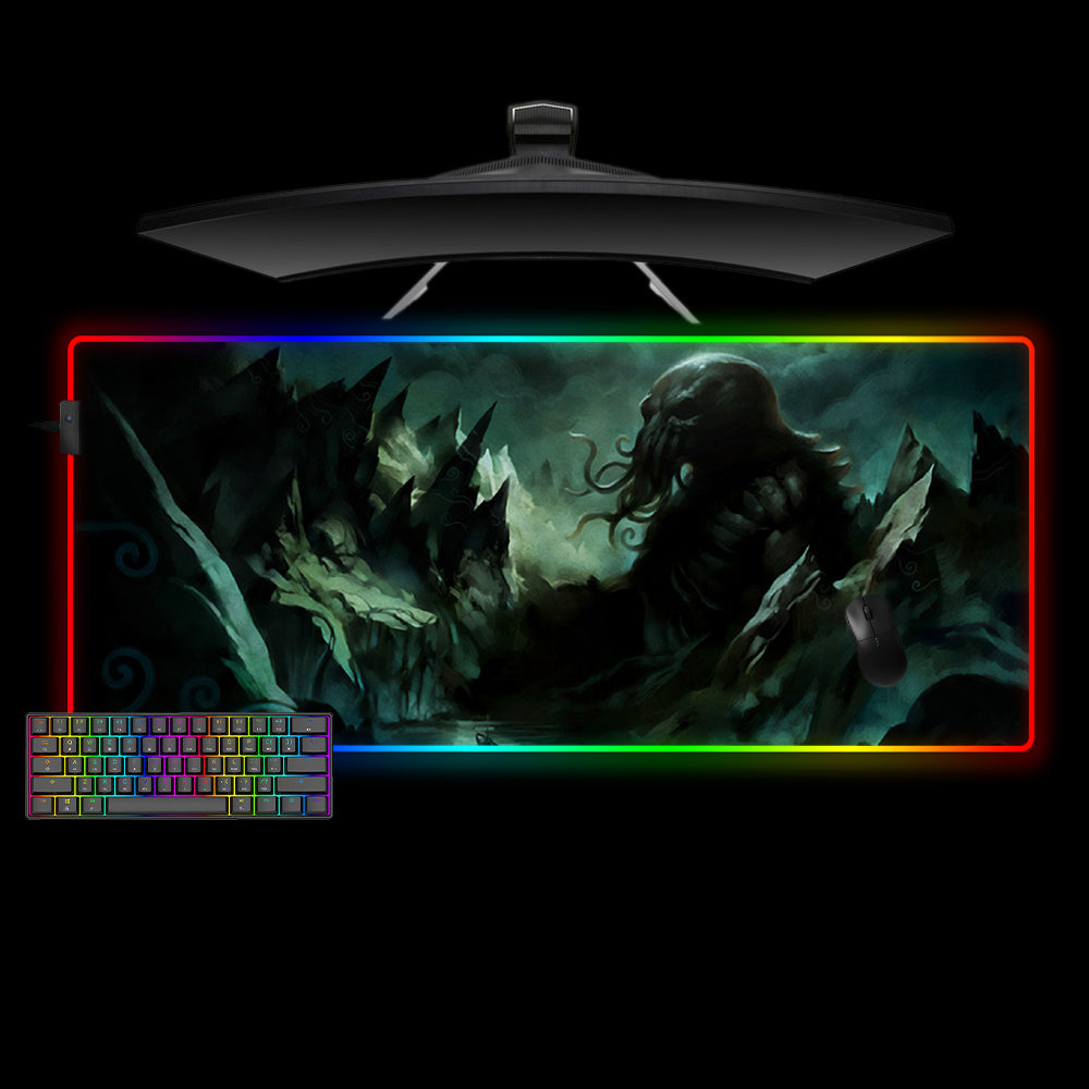 Cthulhu Mountains Design M-XXL Size RGB Gaming Mouse Pad