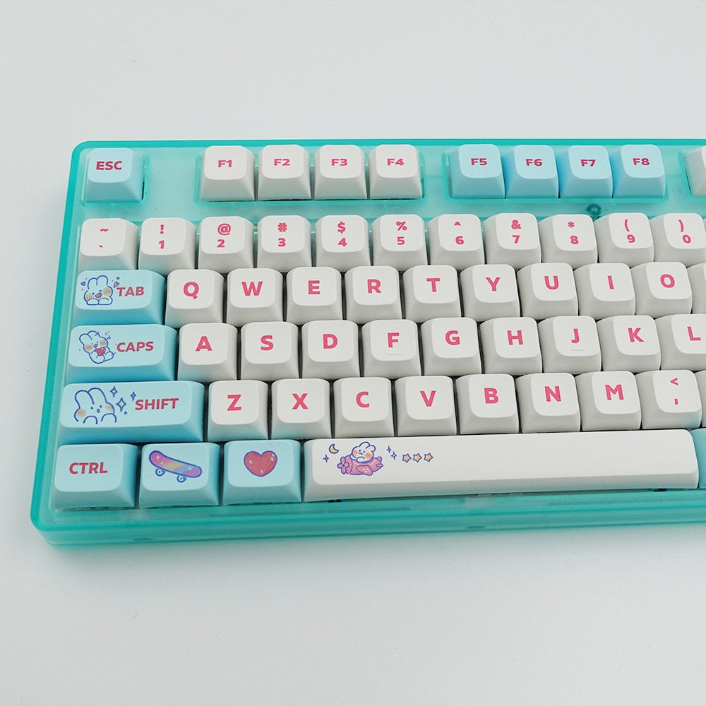 129 Key Cute Bunny Keycaps Set for Mechanical Keyboards