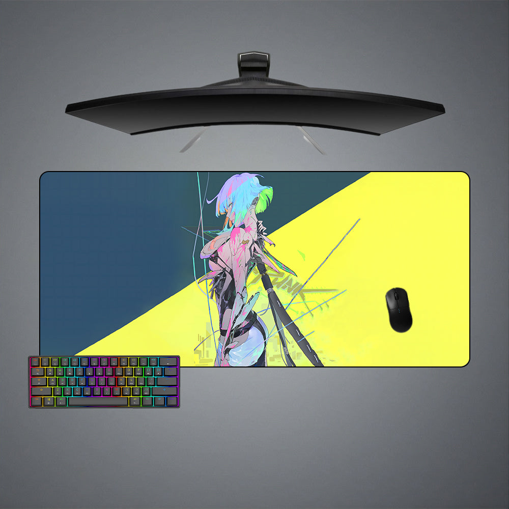 Cyberpunk Lucy Design M-XXL Size Gamer Mouse Pad