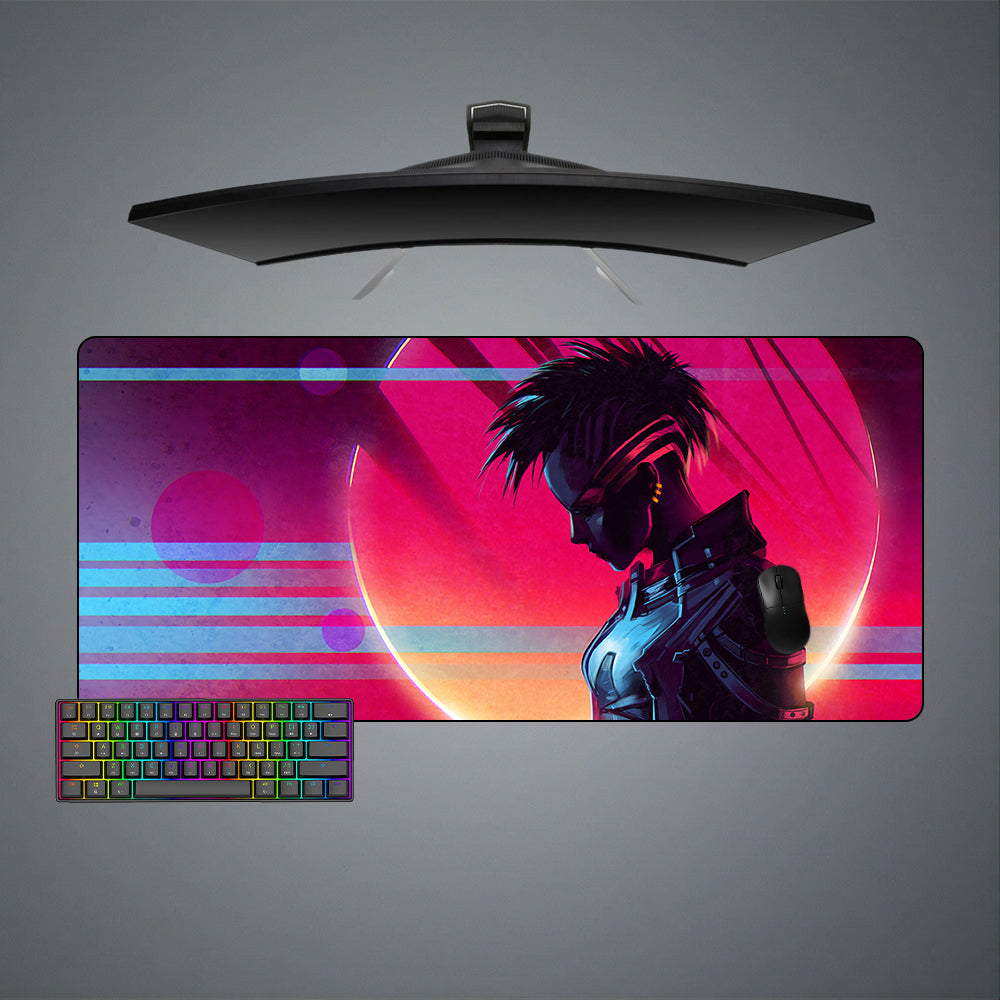 Cyberpunk Synthwave Design M-XXL Size Gaming Mousepad