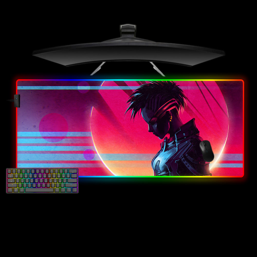 Cyberpunk Synthwave Design M-XXL Size RGB Gaming Mousepad
