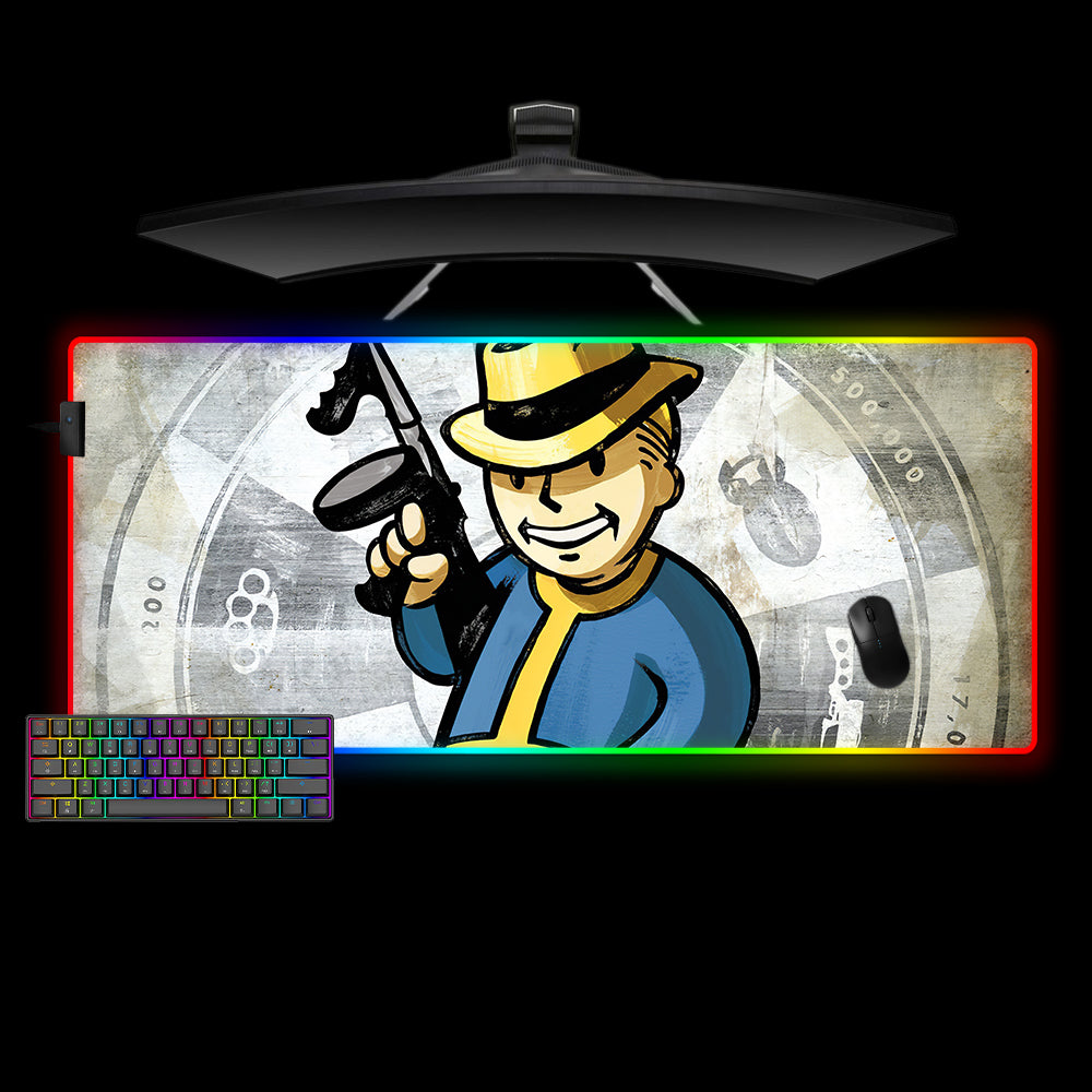 Fallout Tommy Vault Boy Design M-XXL Size RGB Lit Mouse Pad