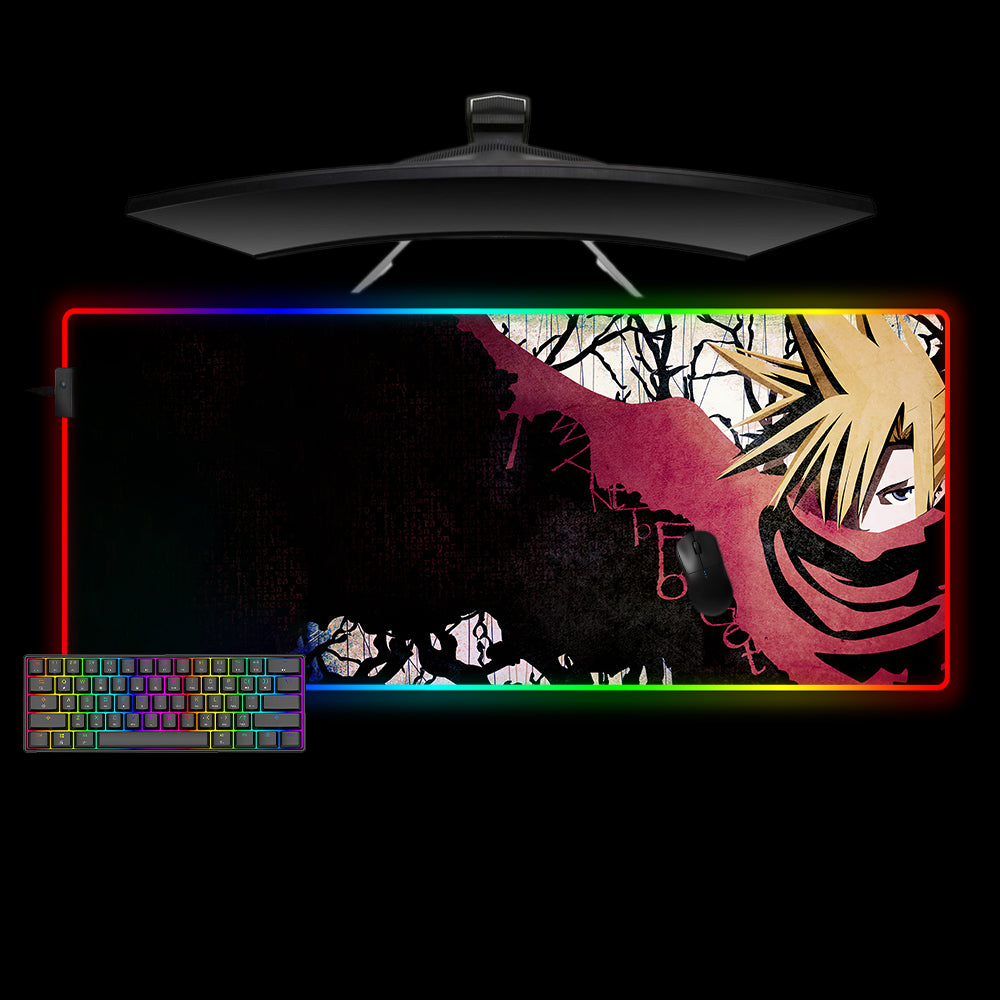 Cloud Strife Design M-XXL Size RGB Gamer Mouse Pad