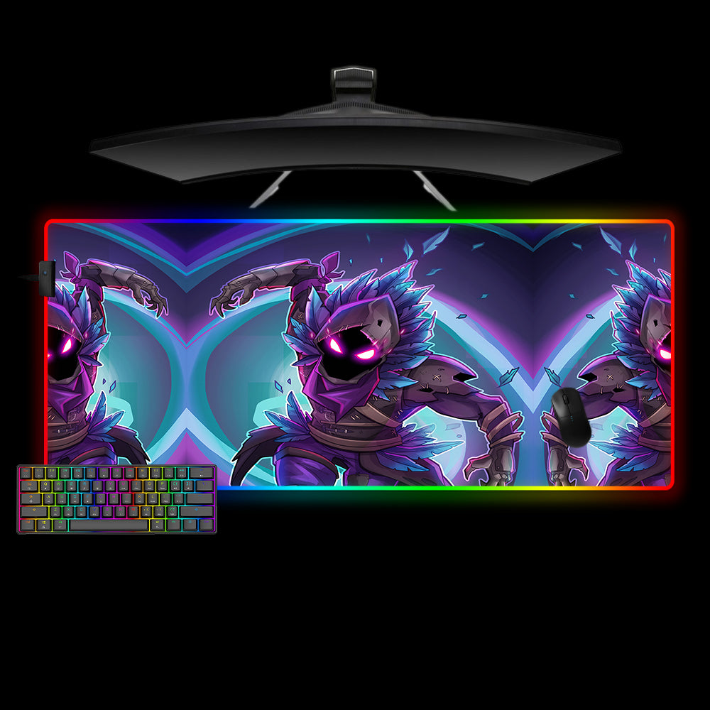 Fortnite Raven Design M-XXL Size RGB Lit Gamer Mouse Pad