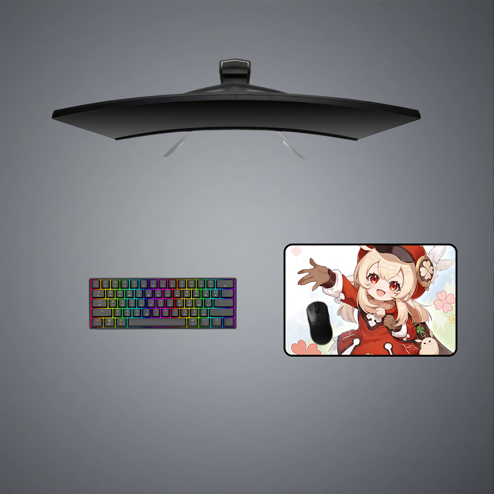 Genshin Impact Klee Happy Waving Design Gaming Mouse Pad