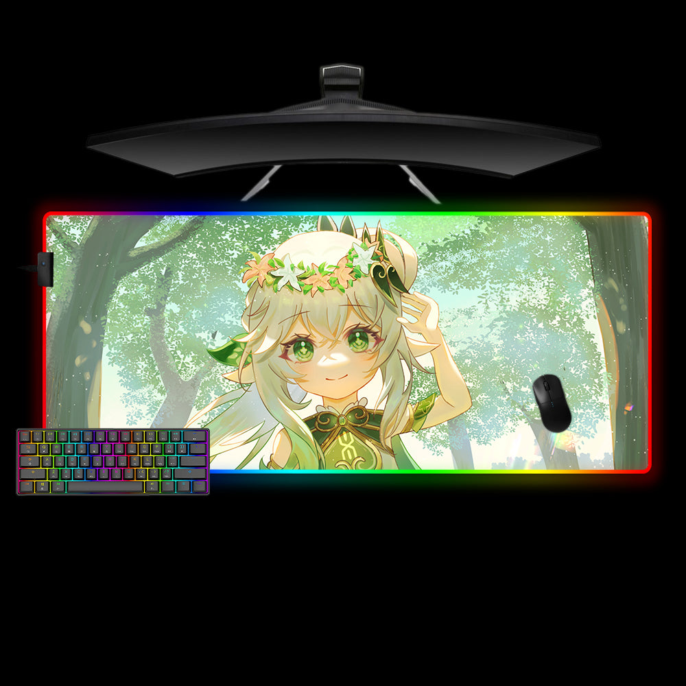 Genshin Impact Nahida Design RGB Backlit Gamer Mouse Pad