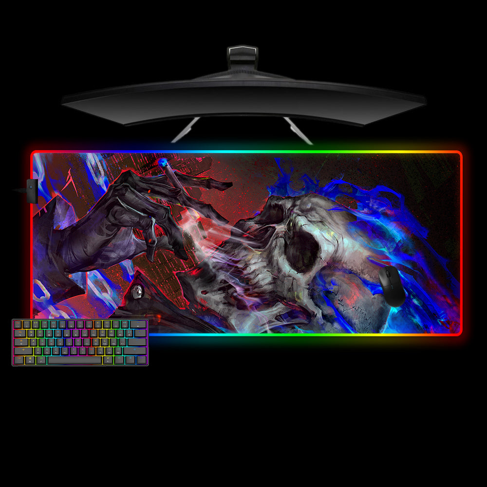 Ghost Rider Smoke Design M-XXL Size RGB Gaming Mouse Pad