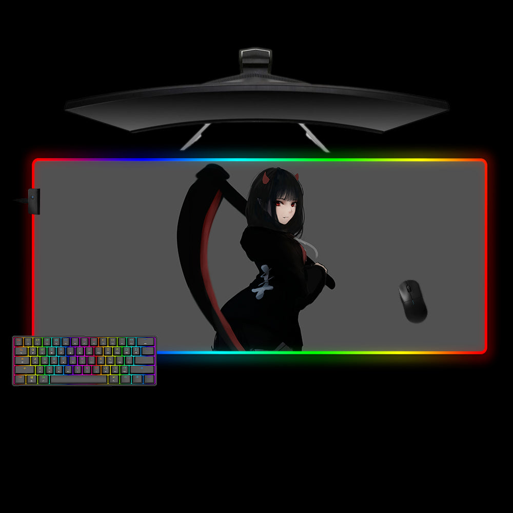 Girl with Scythe Design M-XXL Size RGB Gamer Mouse Pad