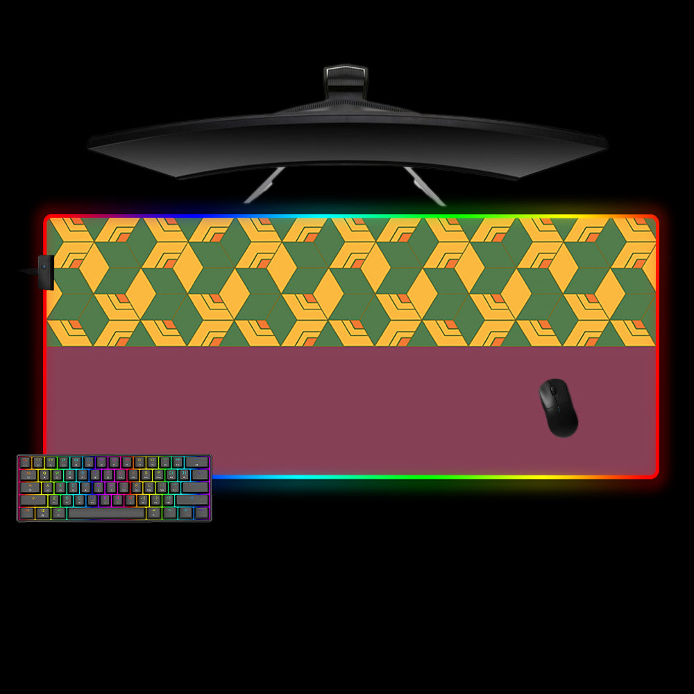 Giyu Half Haori Pattern Design M-XXL Size RGB Mouse Pad