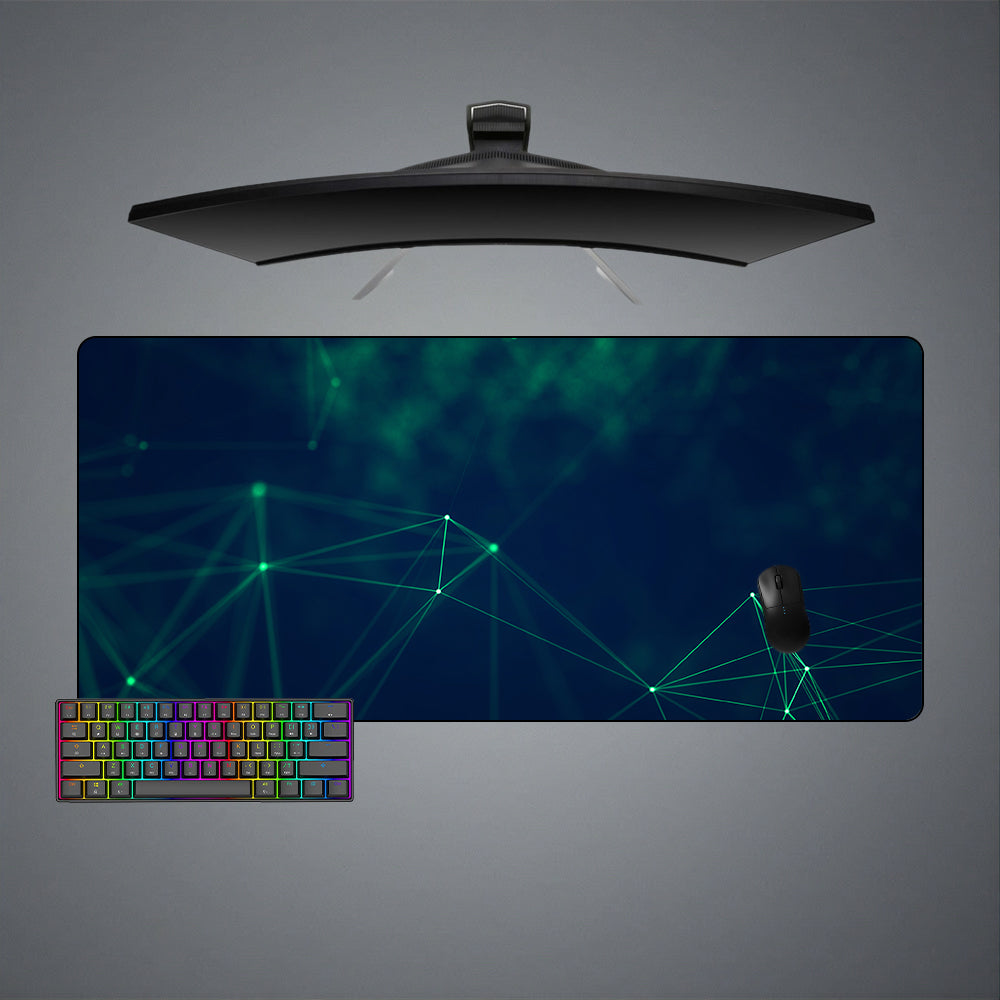 Green Cyberspace Design M-XXL Size Gamer Mouse Pad