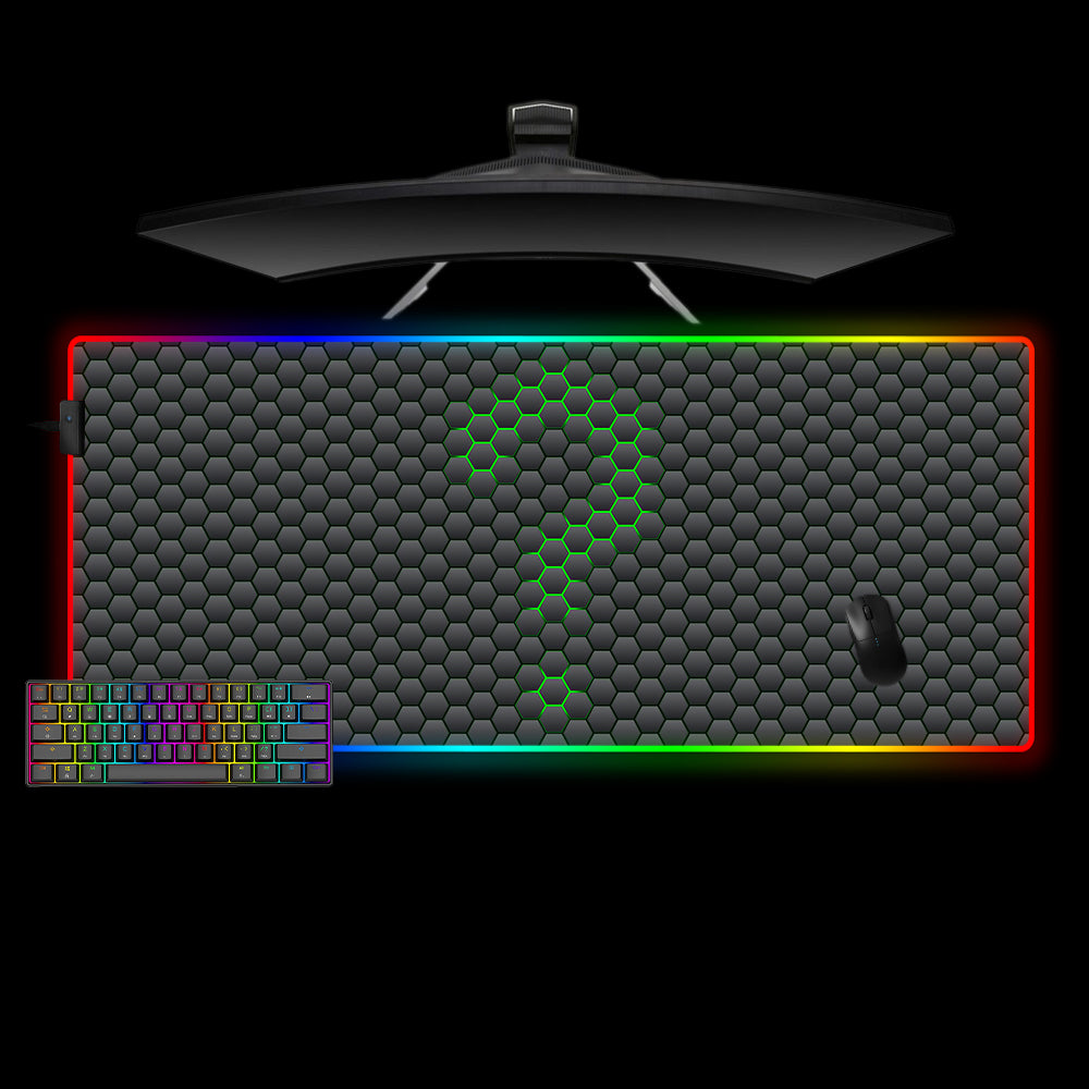 Hexagon Question Mark Design XXL Size Gaming RGB Mouse Pad