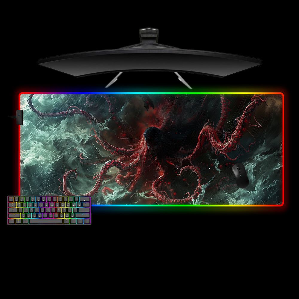 Octopus Monster Design M-XXL Size RGB Lit Gaming Mouse Pad