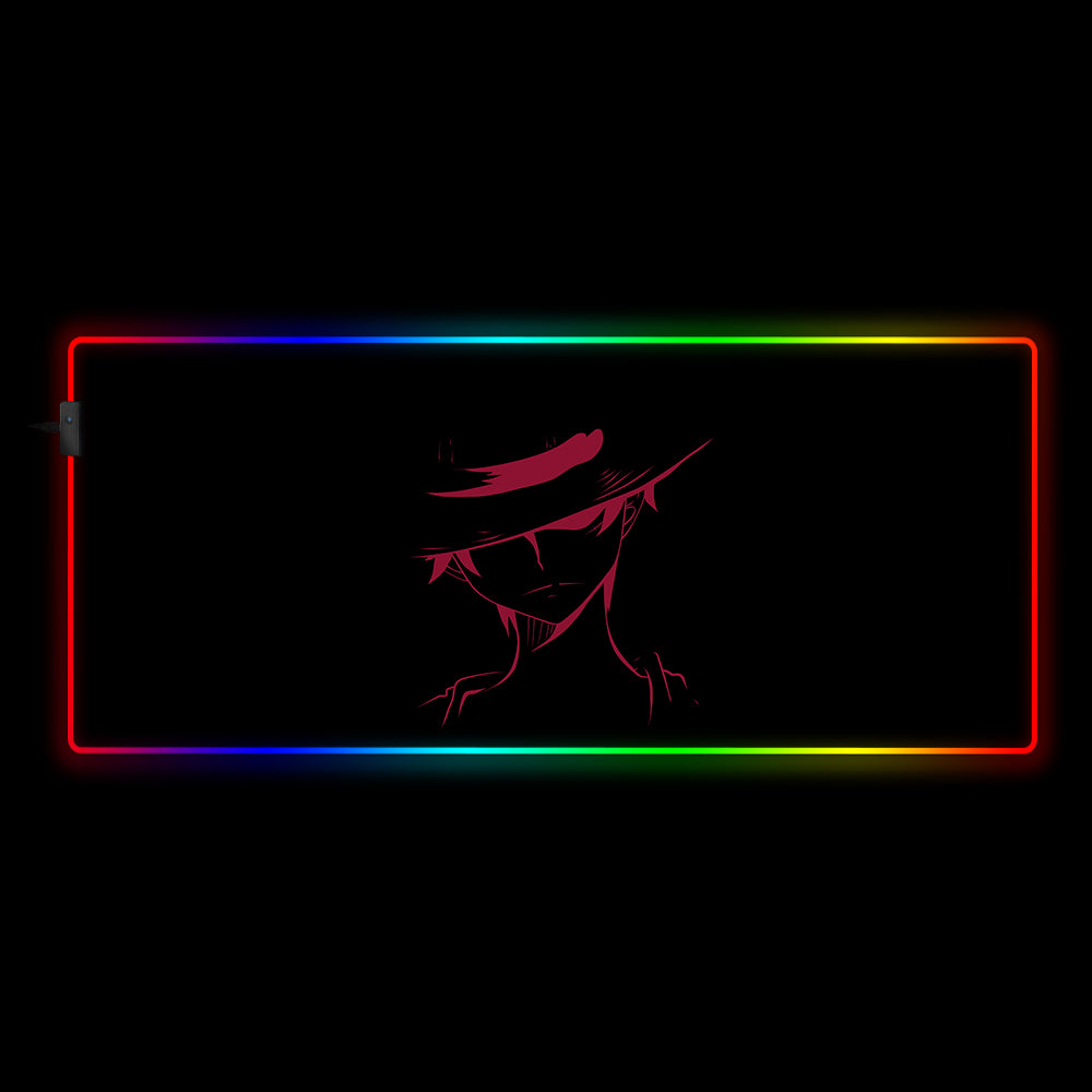 One Piece Monkey D. Luffy Logo Design Anime RGB Mouse Pad