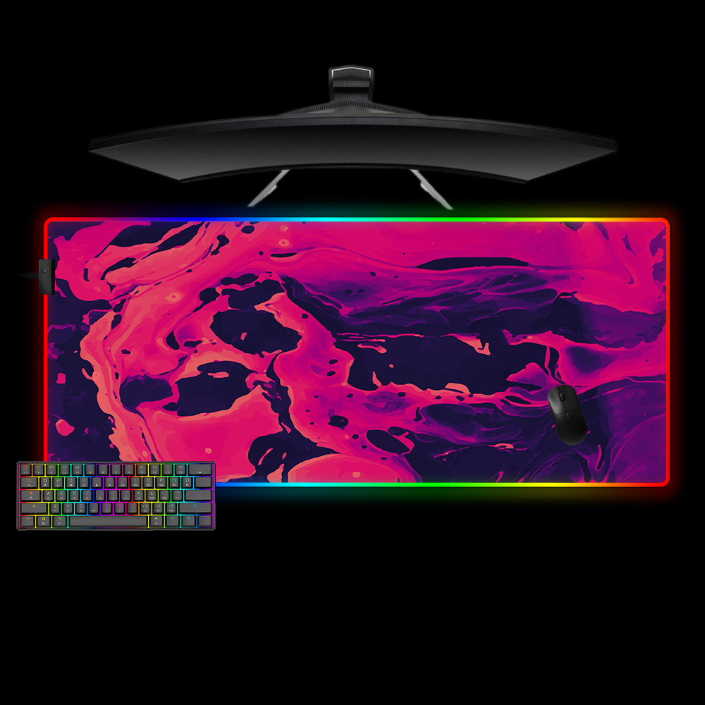 Pink Flow Design M-XXL Size RGB Lighting Gamer Mouse Pad