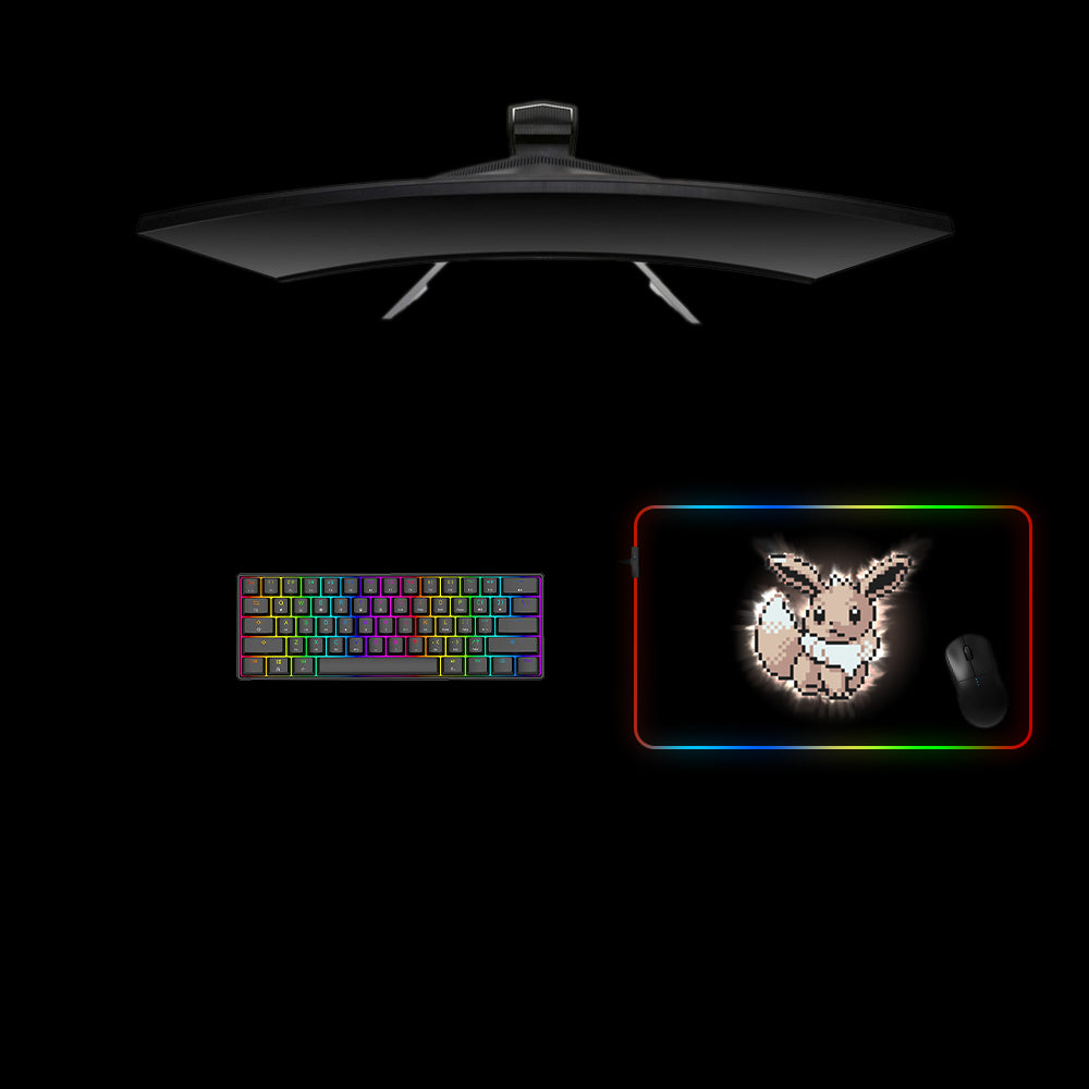 Pixel Eevee Design M-XXL Size RGB Lights Gaming Mouse Pad