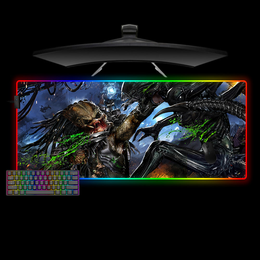 Predator vs. Xenomorph Design M-XXL Size RGB Light Mouse Pad
