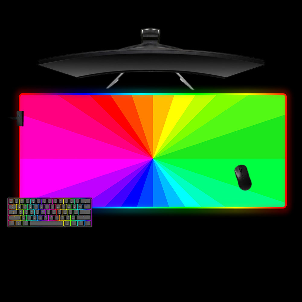 Rainbow Colors Design M-XXL Size RGB Gamer Mouse Pad
