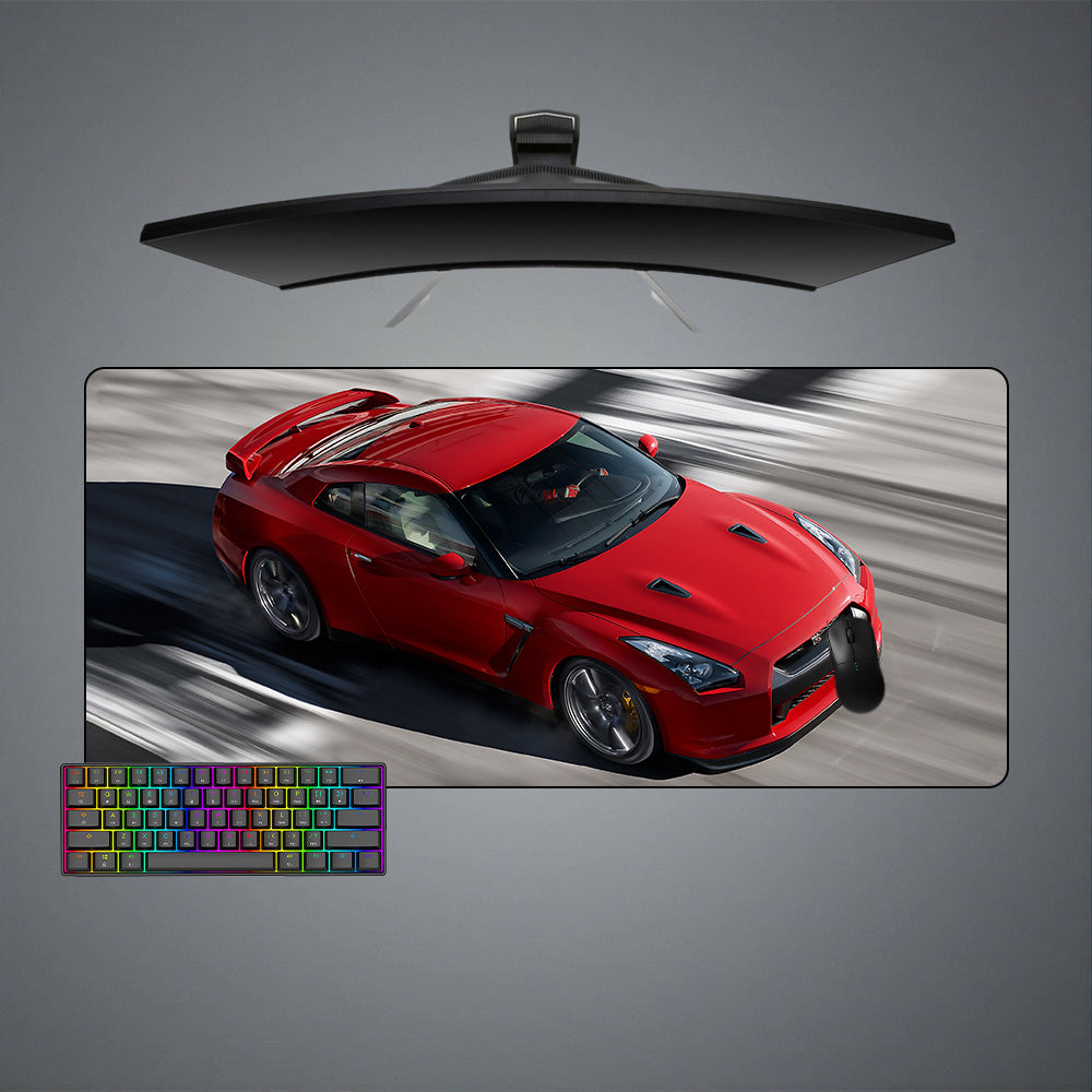 Red GTR Design M-XXL Size Gamer Mouse Pad, Computer Desk Mat