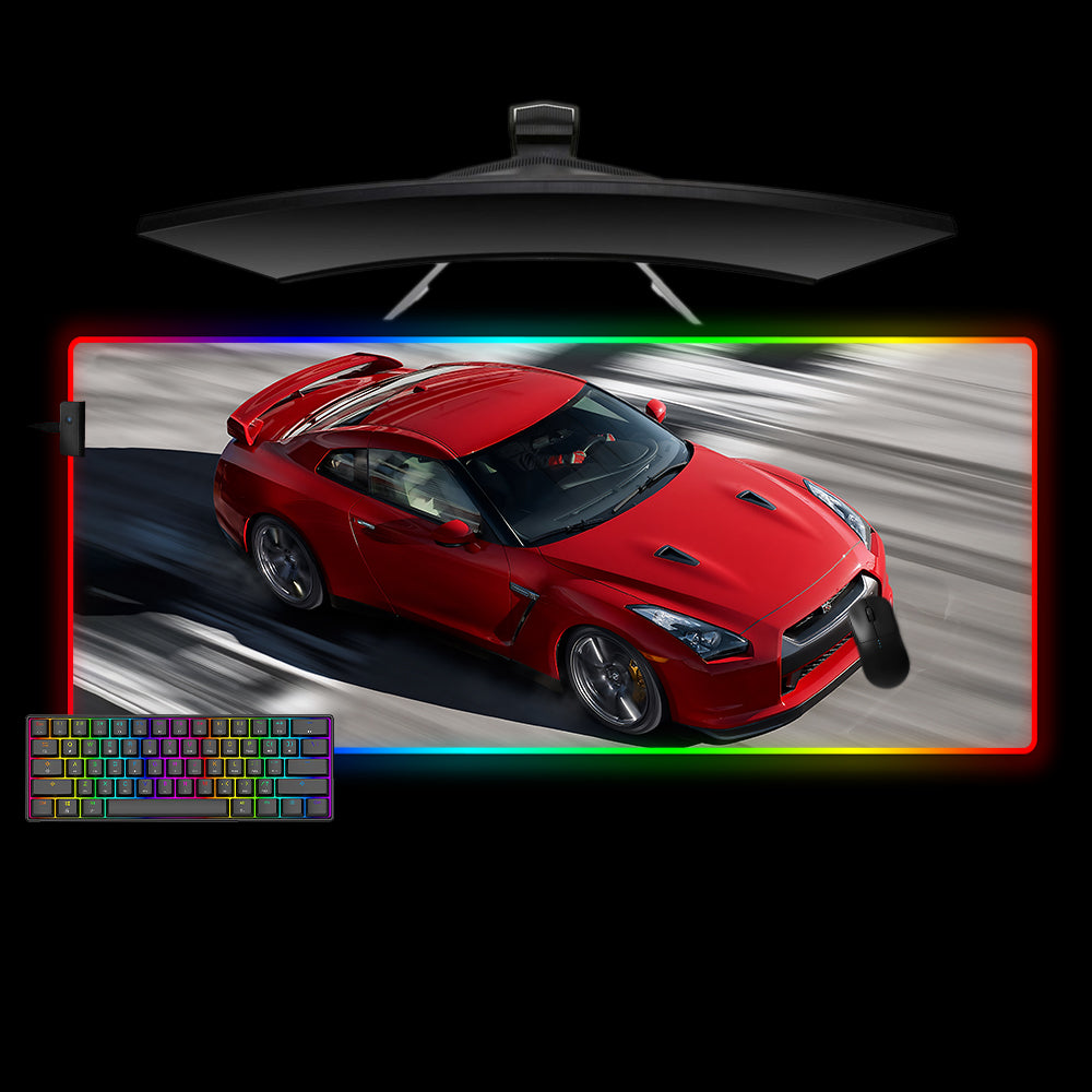 Red GTR Design M-XXL Size RGB Mouse Pad, Computer Desk Mat