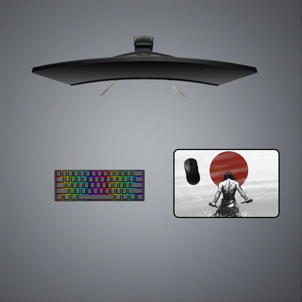 Samurai Warrior Design Gamer Mouse Pad, M-XXL Size Desk Mat