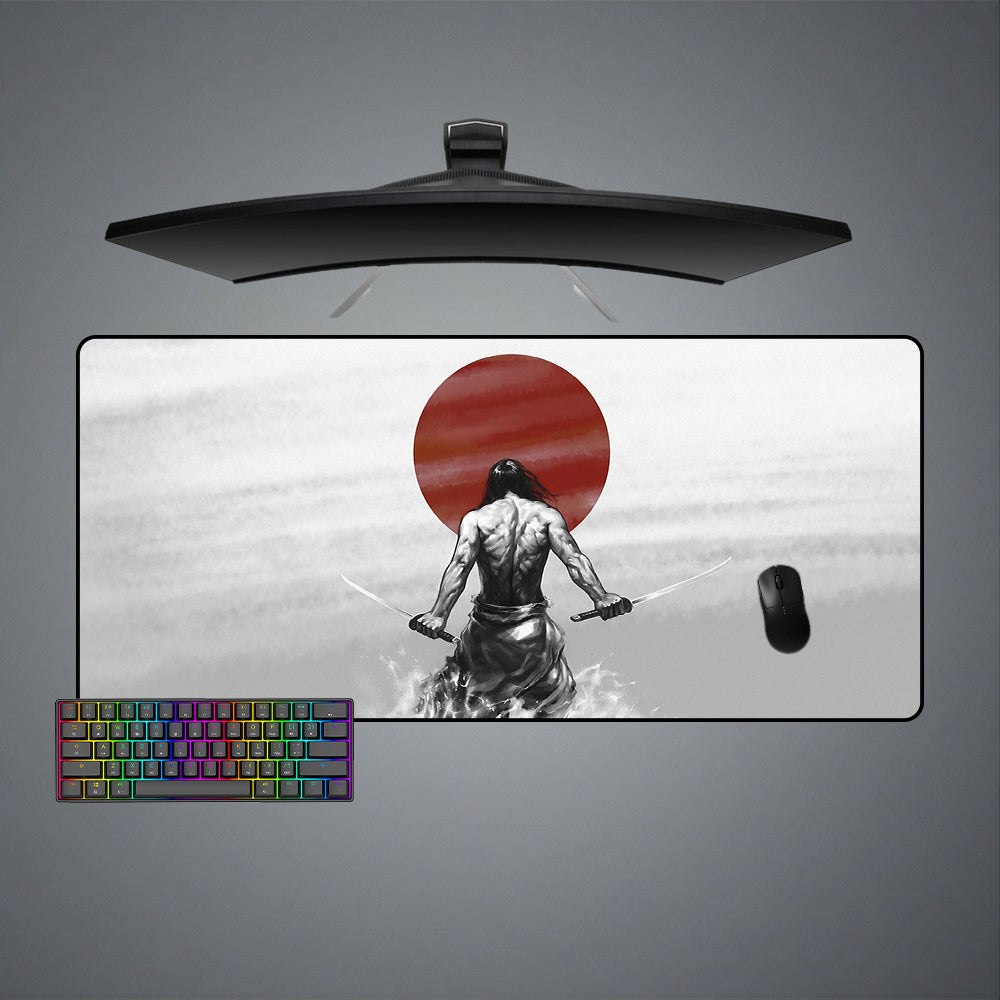 Samurai Warrior Design Gamer Mouse Pad, M-XXL Size Desk Mat