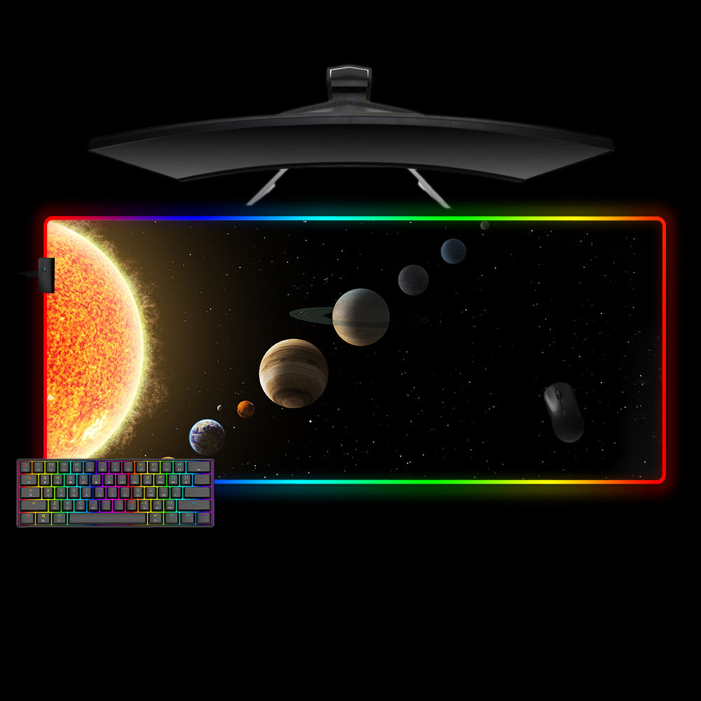 Solar System Design M-XXL Size RGB Light Gamer Mouse Pad