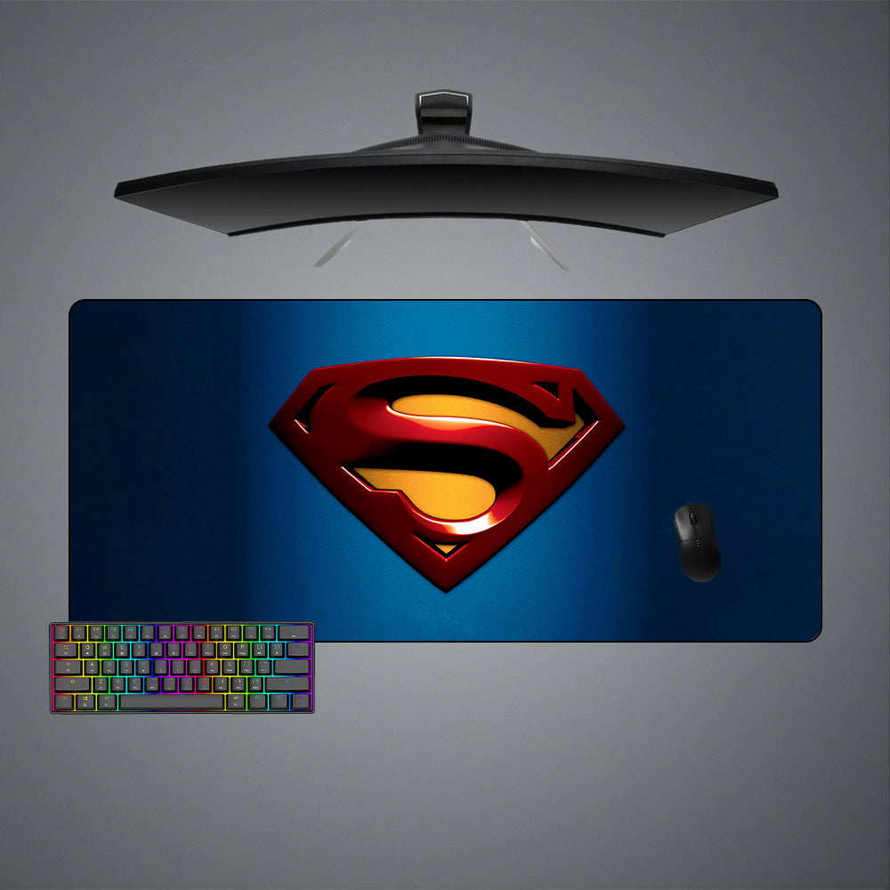 Superman Cartoon Style Logo Design M-XXL Size Mouse Pad