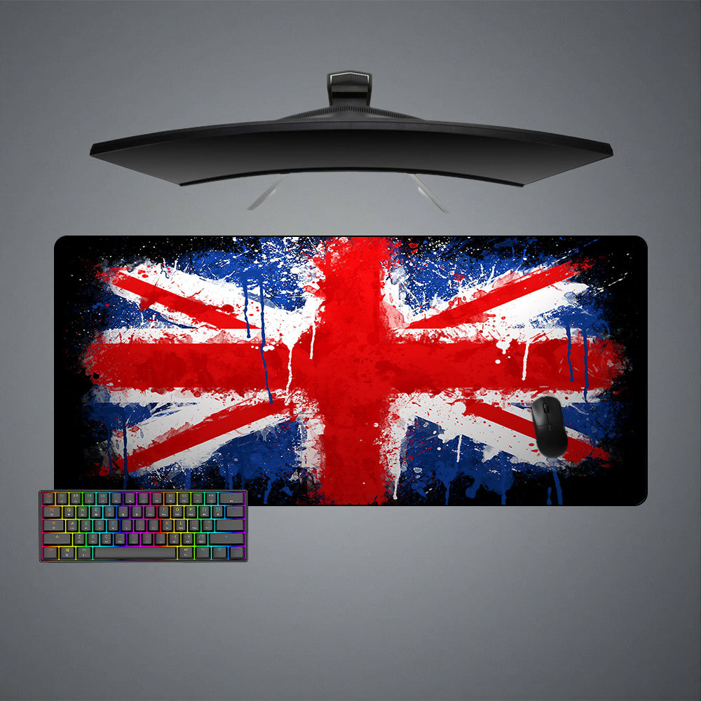 UK Flag Splash Paint Design M-XXL Size Gaming Mouse Pad