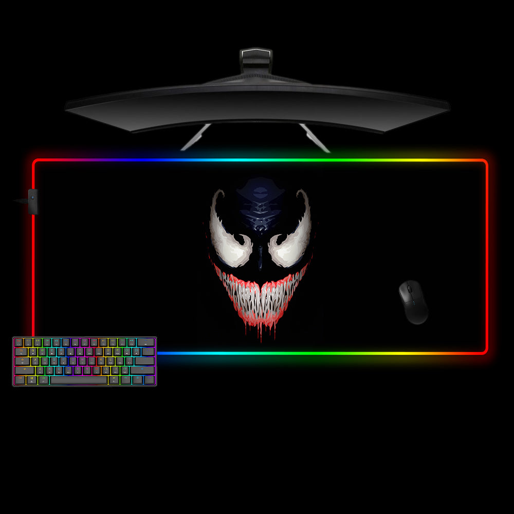 Venom Smile Design M-XXL Size RGB Light Gamer Mouse Pad