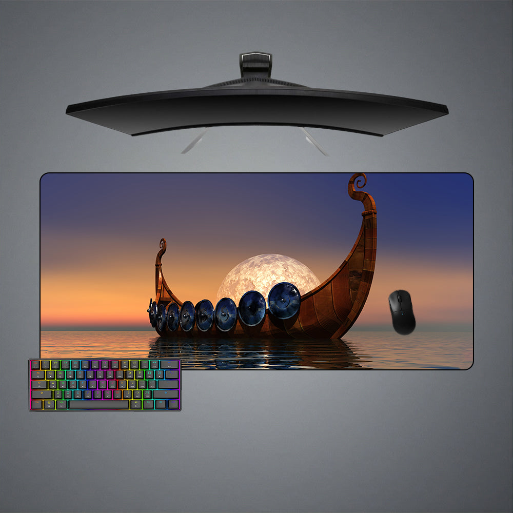 Viking Boat Design M-XXL Size Mouse Pad, Gamer Desk Mat