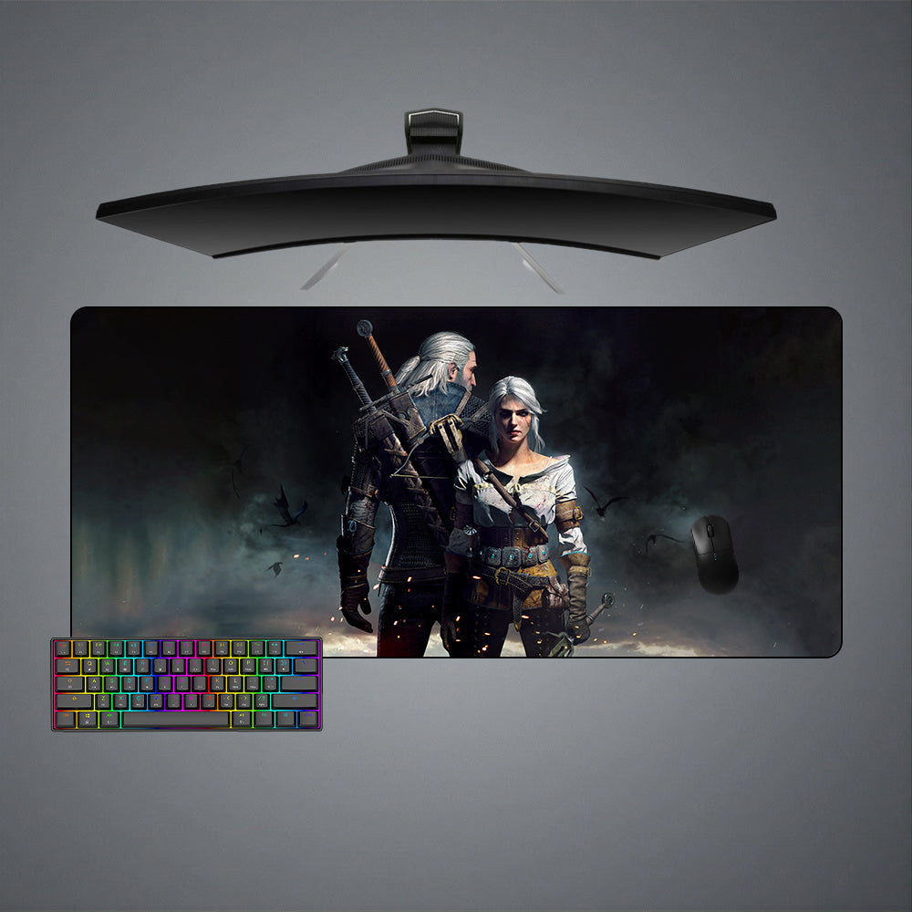 Witcher Geralt & Ciri Design M-XXL Size Gamer Mouse Pad