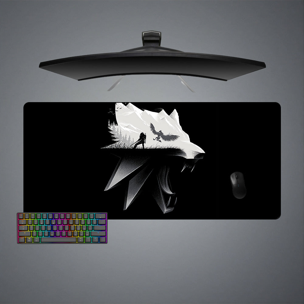 Witcher White Wolf Design M-XXL Size Gamer Mouse Pad