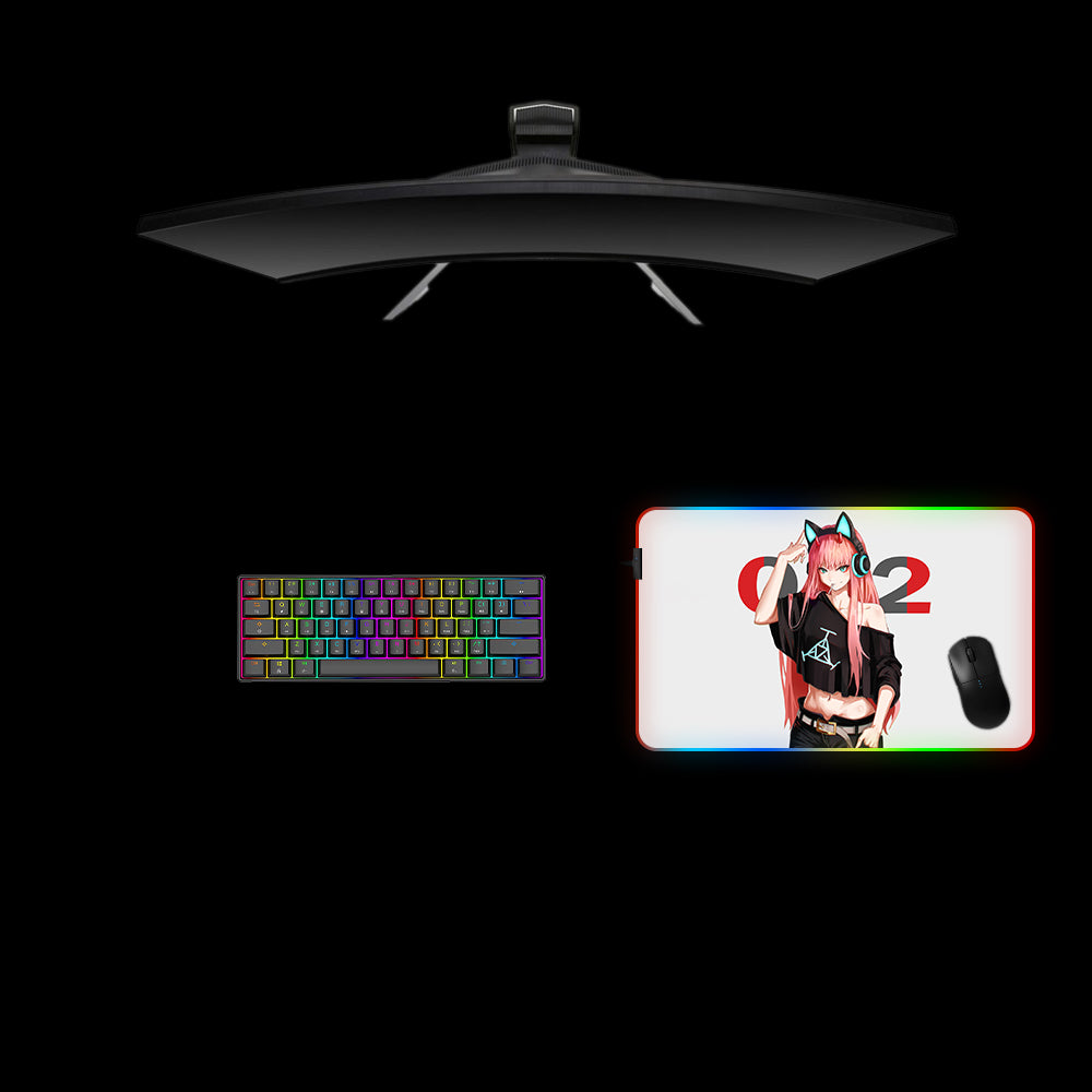 Zero Two Design M-XXL Size RGB Light Gaming Mouse Pad