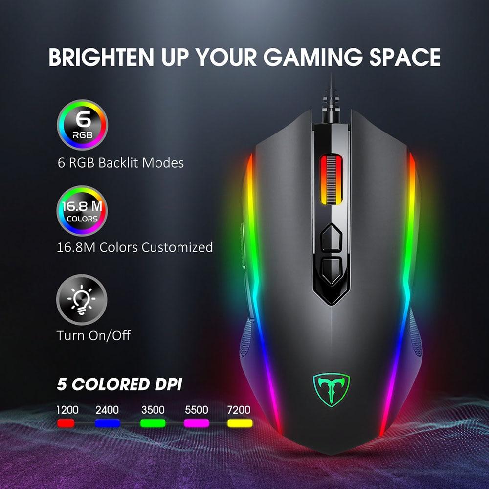 RGB Wired FPS Gaming Mouse Dedicated Rapid Fire Key 7200 DPI