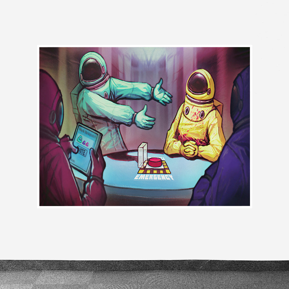 Among Us Vote Design Printed on Canvas Fabric Without Frame