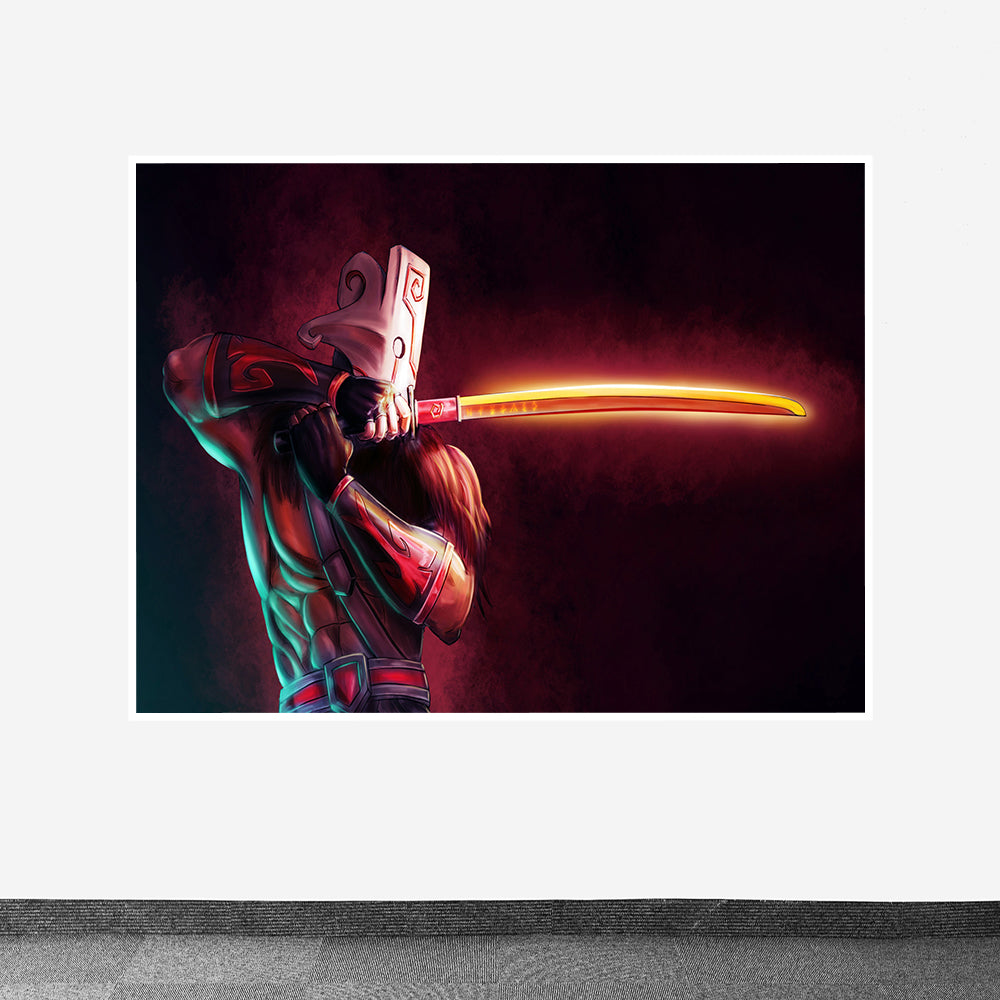 Dota 2 Juggernaut Design Printed on Canvas Fabric