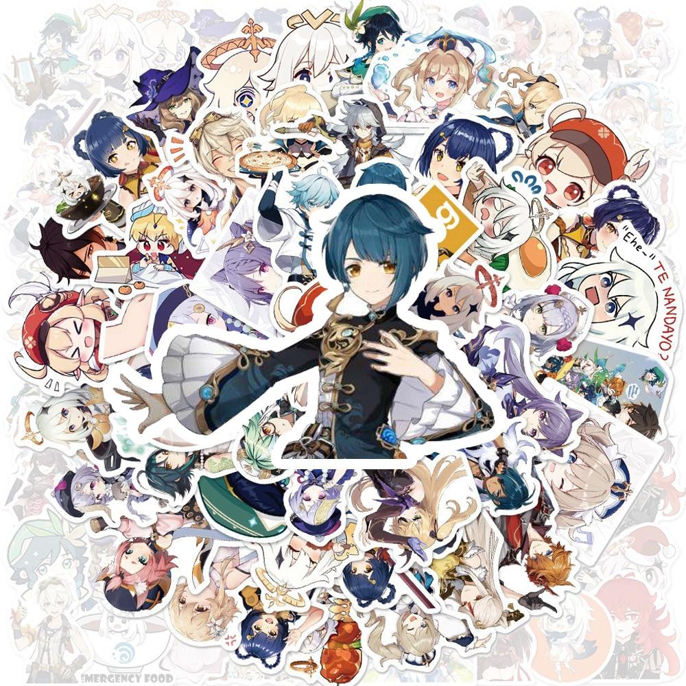 Gensin Impact Game Adhesive Stickers, Decals 10/50/100 Piece