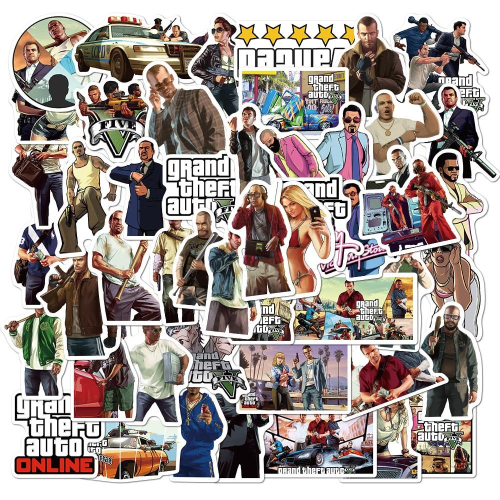 GTA Game Adhesive Stickers, Decals - 10/30/50 Piece