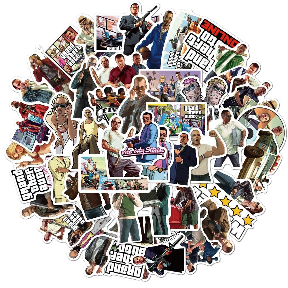 GTA Game Adhesive Stickers, Decals - 10/30/50 Piece