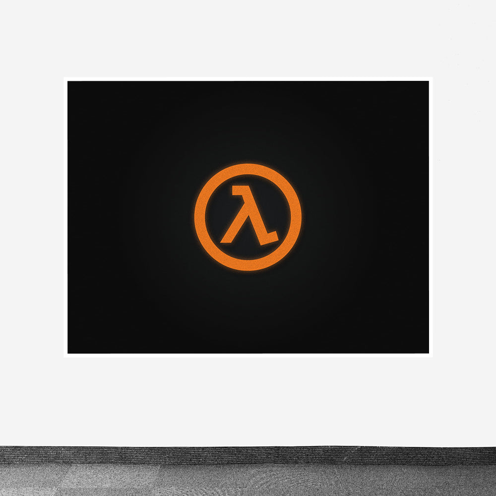 Lambda Symbol Design Printed on Canvas Fabric Without Frame
