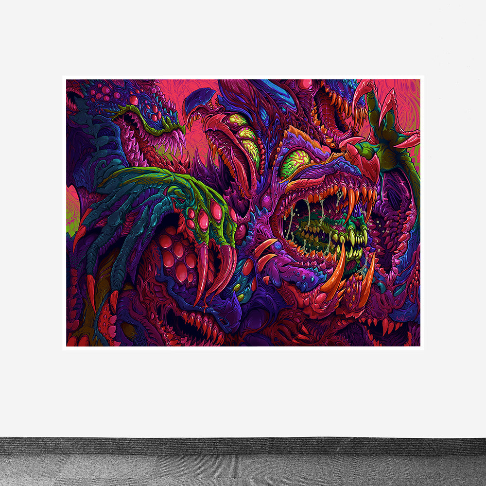 Hyperbeast 09 Design Printed on Canvas Fabric Without Frame