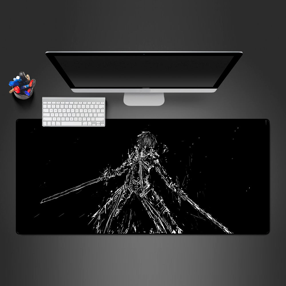 SAO Character Drawing Design Gamer Mouse Pad, PC Desk Mat