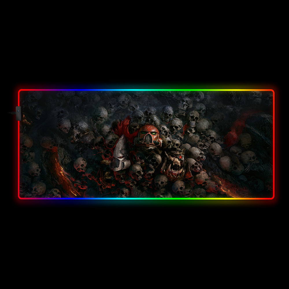 Warhammer Skulls Design XL Size RGB Gamer Mouse Pad