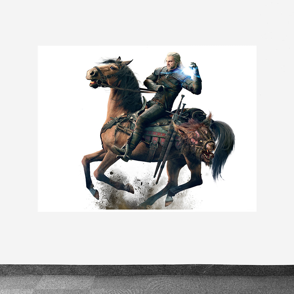 Witcher Roach Design Printed on Canvas Fabric Without Frame